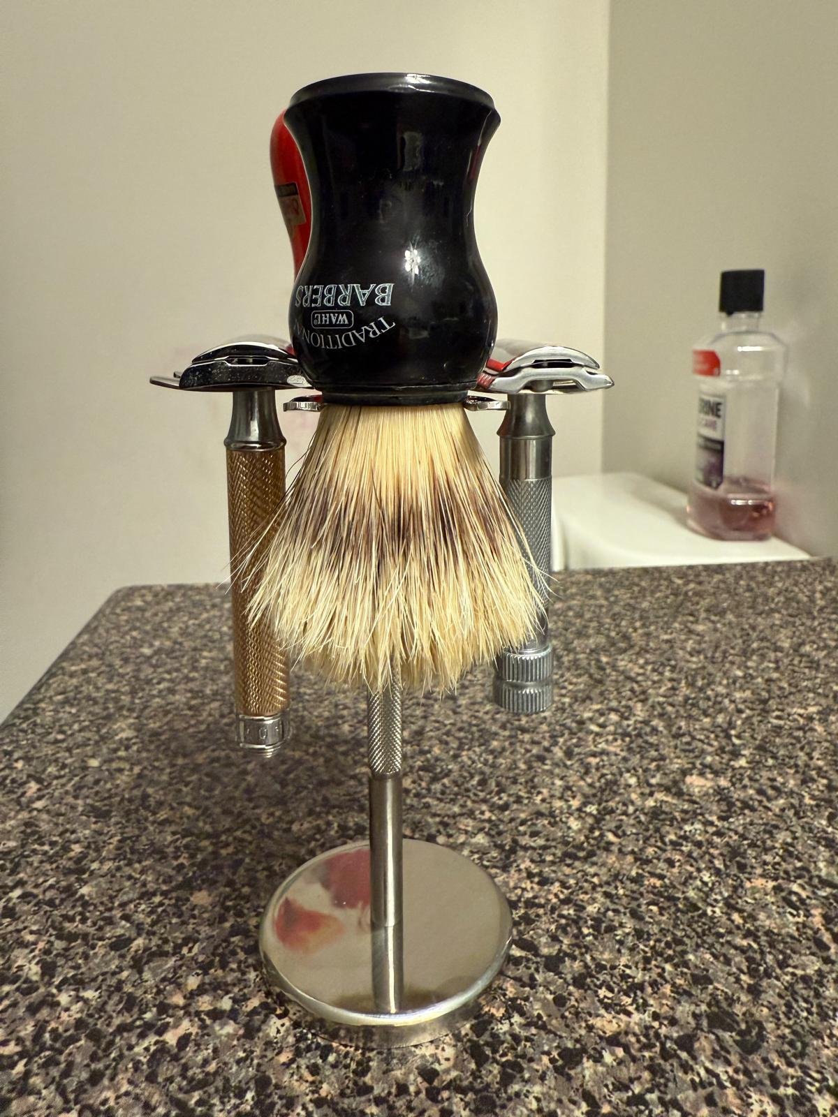 Stainless Steel Razor & Brush Stand – Holds 2 Razors & 2 Brushes | 4 ...