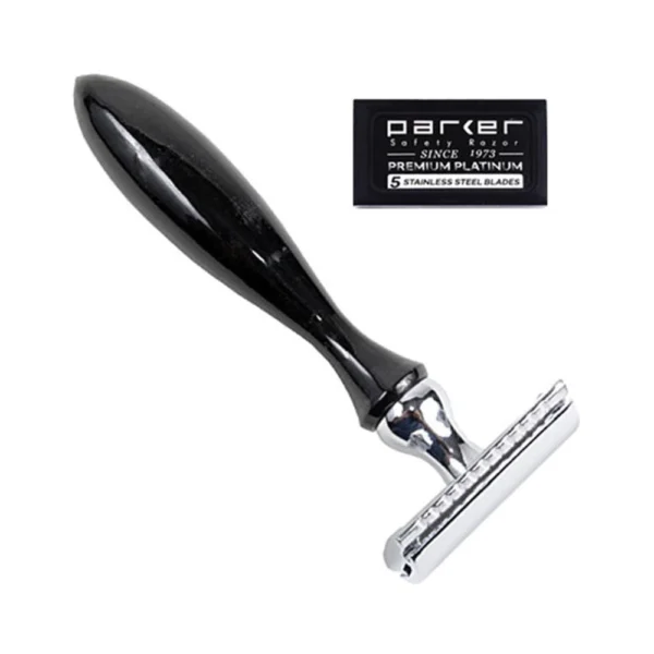 Parker 12R Genuine Buffalo Horn Handle Safety Razor - Wish4Blades
