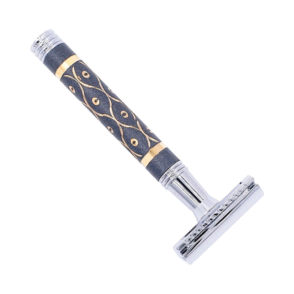 Parker 65R Gray and Gold Super Heavyweight Safety Razor - Wish4Blades