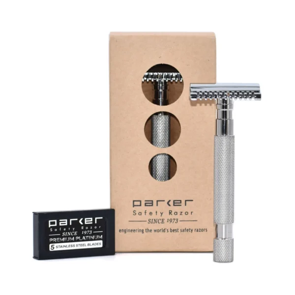Parker 68S Stainless Steel Handle Safety Razor - Wish4Blades