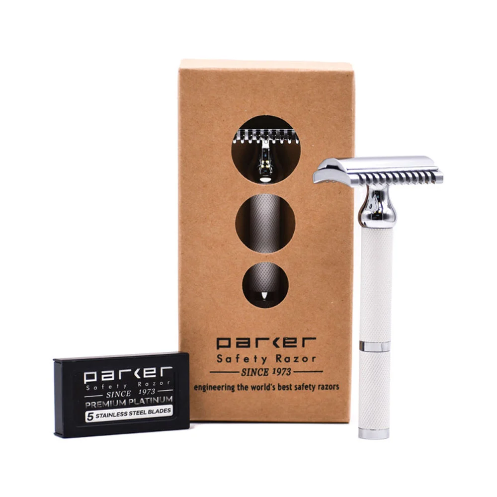 Parker 70C White Open Comb Safety Razor - Wish4Blades