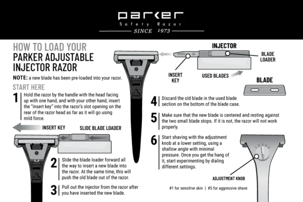 Parker Adjustable Injector Razor: Precision Shaving - Wish4Blades