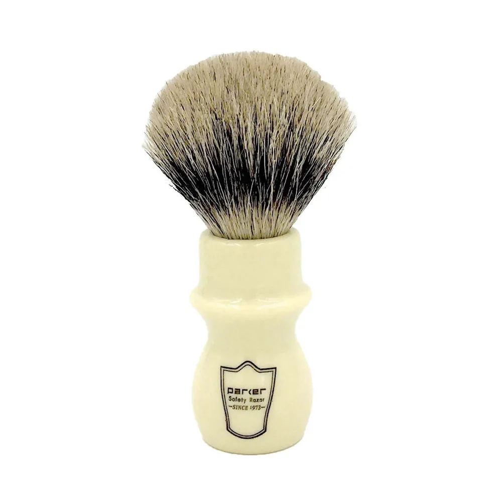 Parker Deluxe Pure Badger Shaving Brush with Stand - Wish4Blades