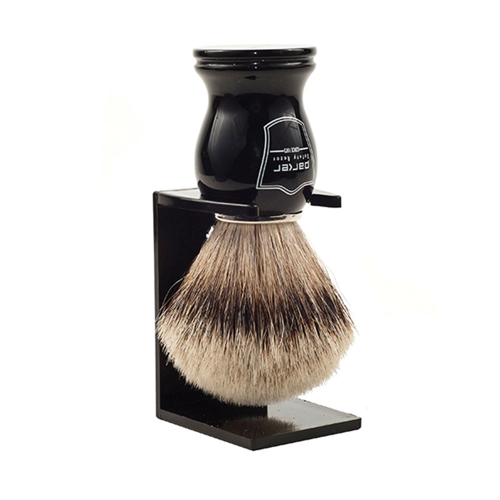 Parker Silvertip Badger Shaving Brush with Stand - Wish4Blades
