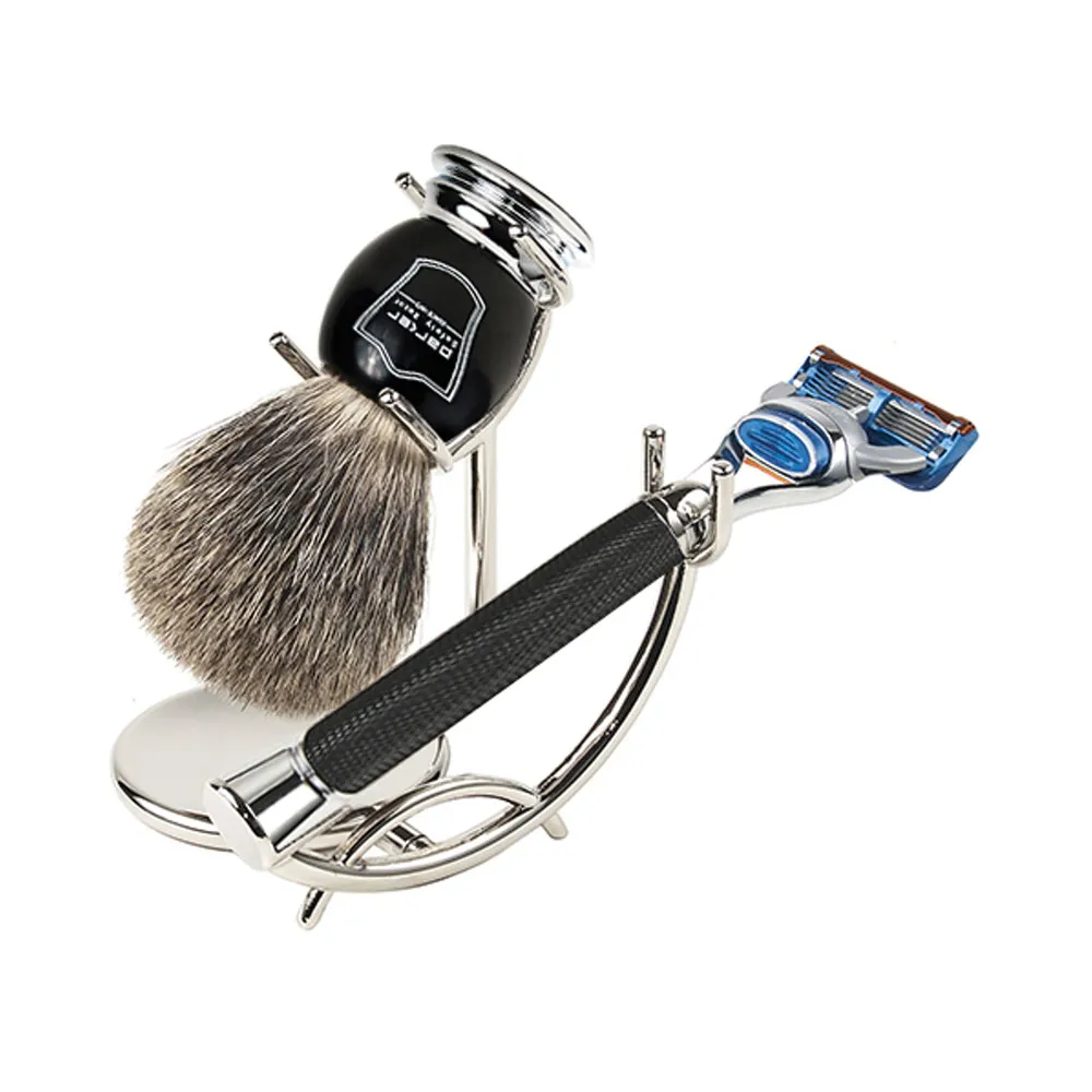 Parker Black Fusion & Pure Badger Shave Set - Wish4Blades