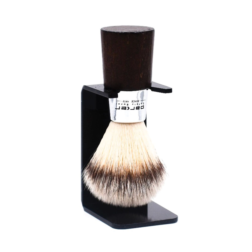Parker Synthetic Shaving Brush – Walnut & Chrome Handle