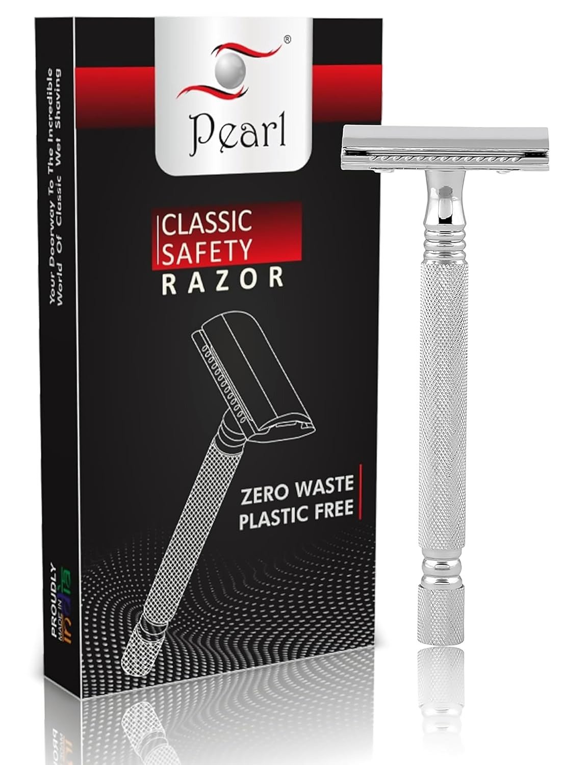 Pearl SS-01 Chrome Safety Razor – Close Comb Precision Shaving